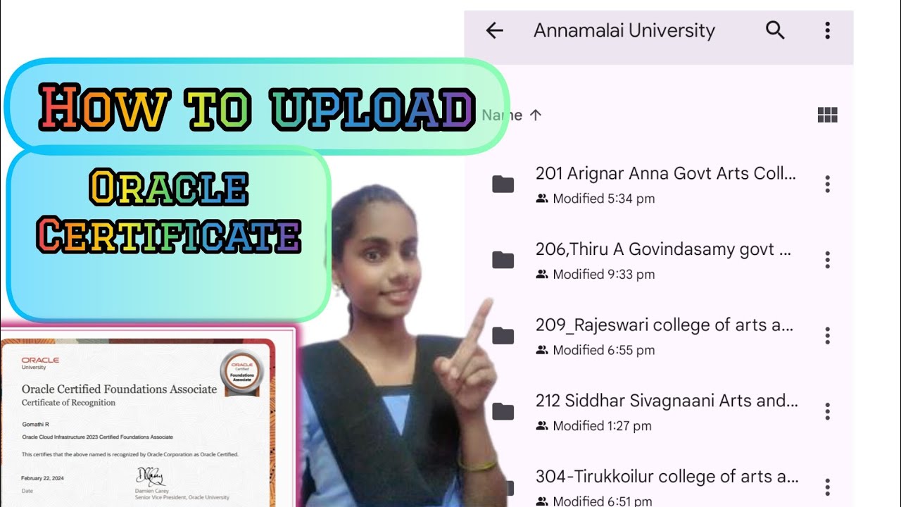 how to upload Oracle certificate naan mudhalvan ll Oracle cloud ...