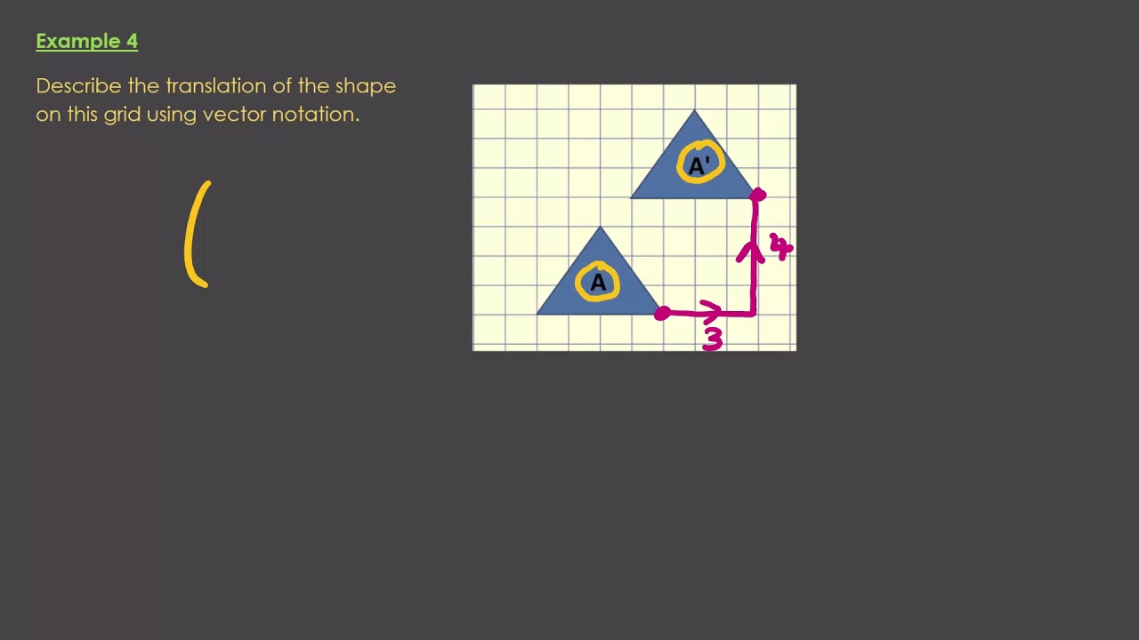 Year 7 Transformations Translation Using Vectors Example 4 - YouTube