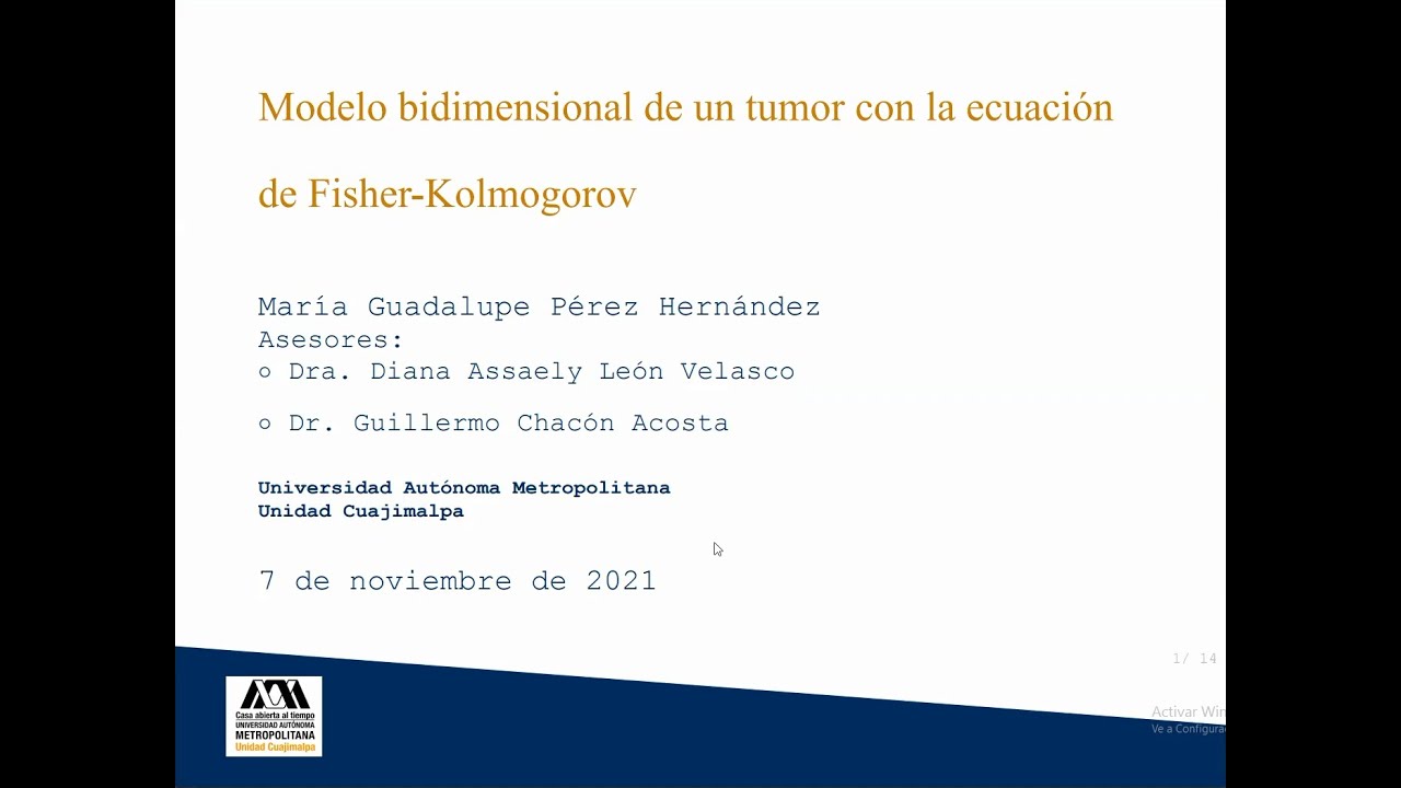 Modelo bidimensional de un tumor con la ecuación de Fisher-Kolmogorov ...