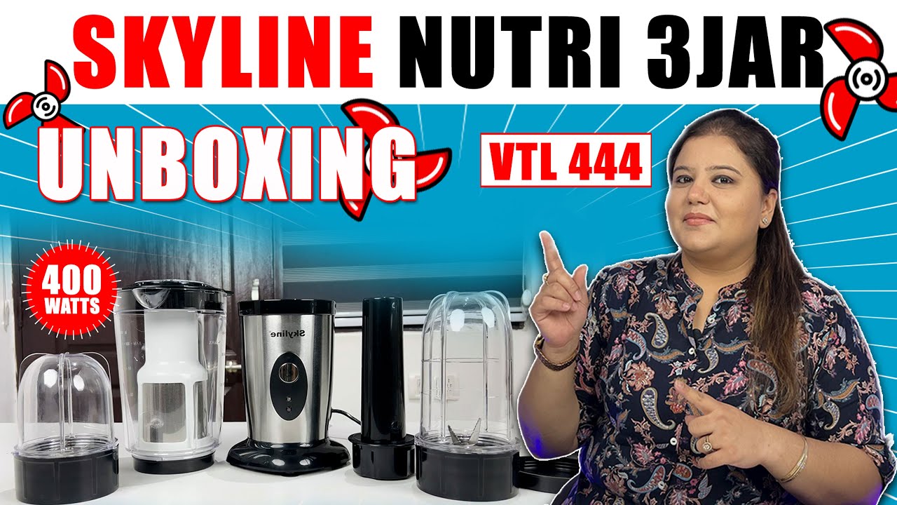 Skyline Nutri Mix with 3 Jars VTL-444 Unboxing & Specification | Detailed video in Hindi - YouTube