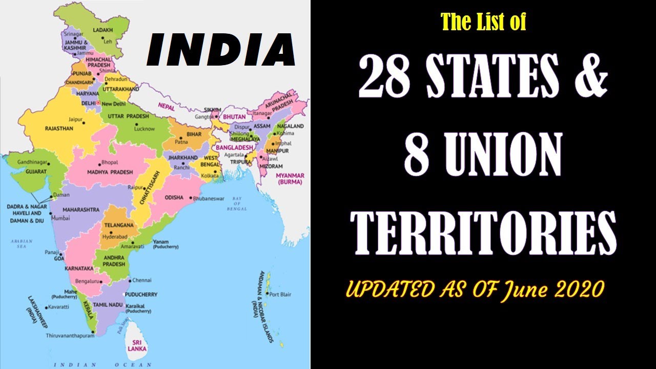 States and Union Territories of India | States with their capitals ...