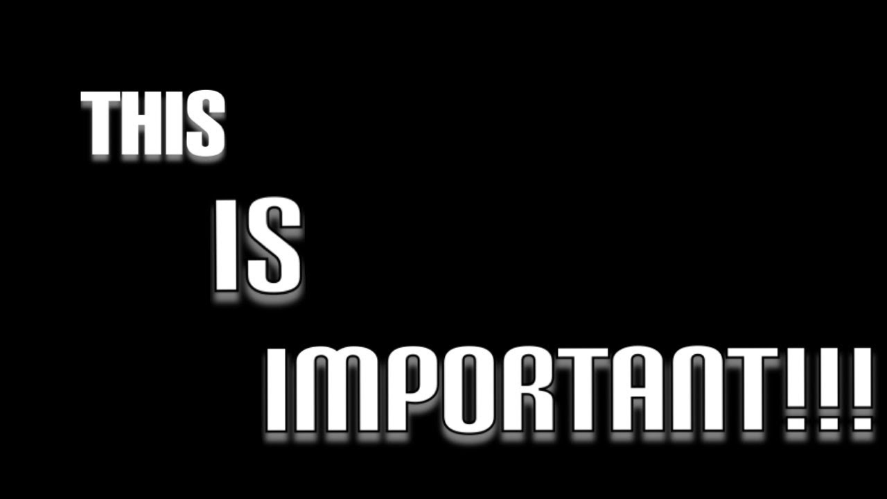 THIS IS IMPORTANT - YouTube