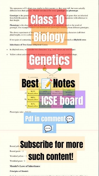 genetics/biology/notes/ icse /class 10.pdf#shorts - YouTube