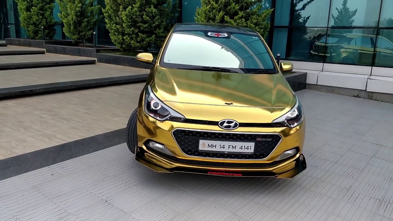 HUYNDAI I20 Modified |Universal Bodykit | Gold Chrome Full body car ...