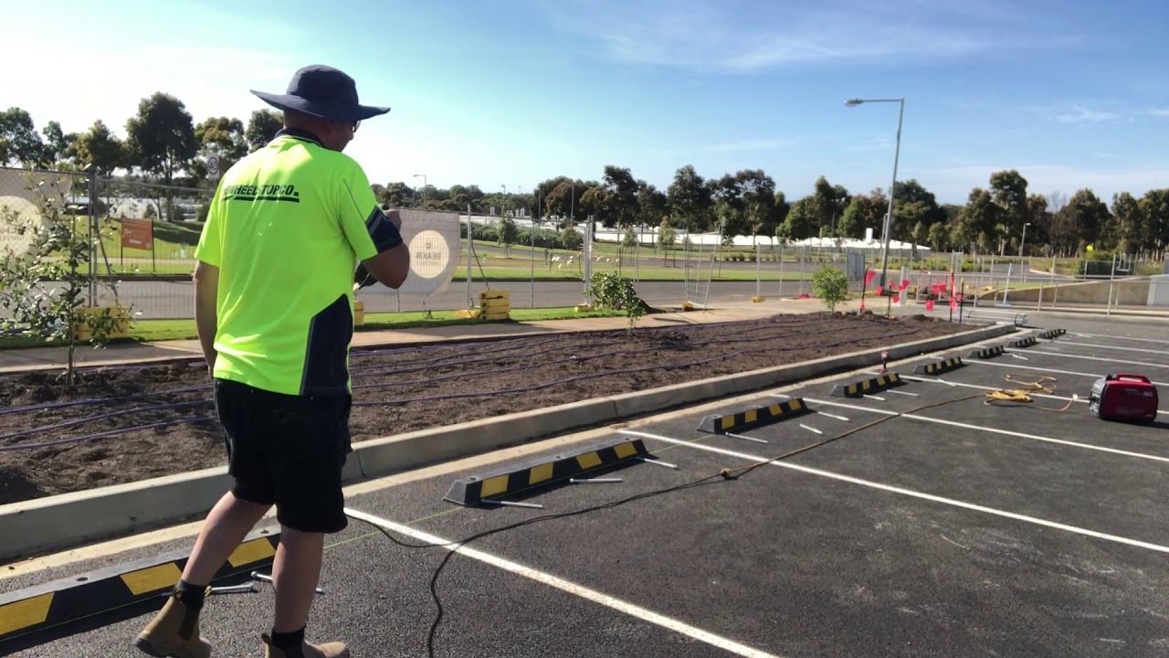 WHEEL STOP INSTALLATION -ASPHALT - YouTube