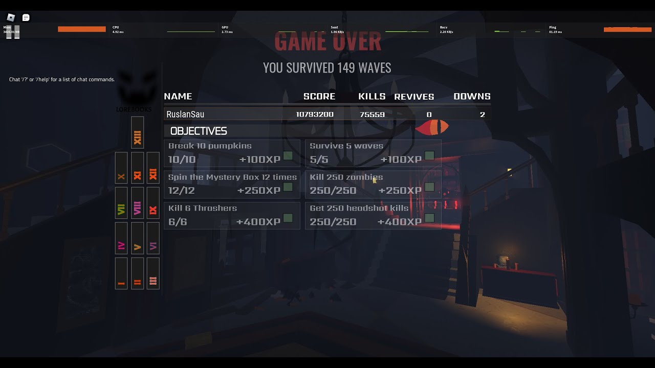 Roblox Resurrections Roots of corruption round 149 world record (death ...