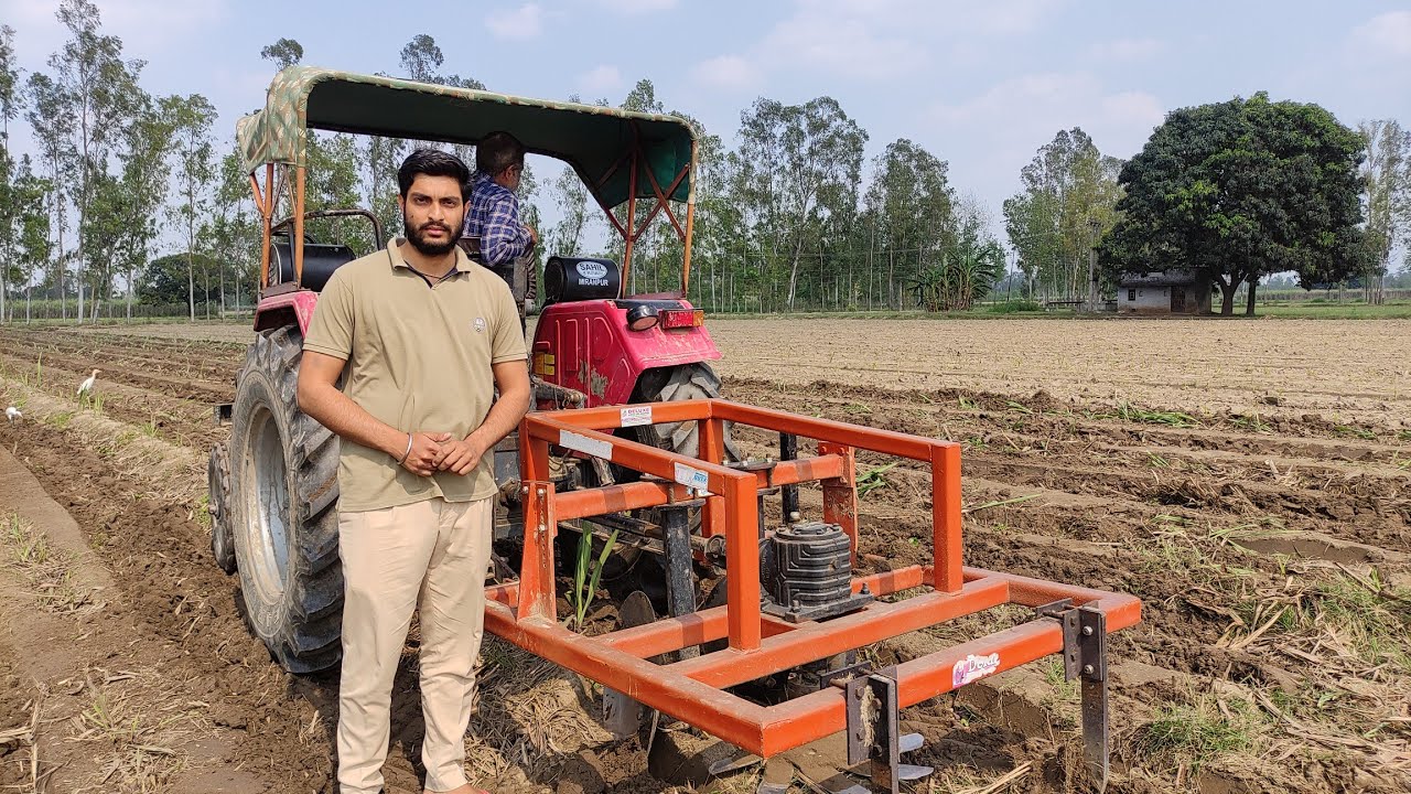 Ratoon Manager in sugarcane work by Mahindra 595 || महिंद्रा 595 पे ...