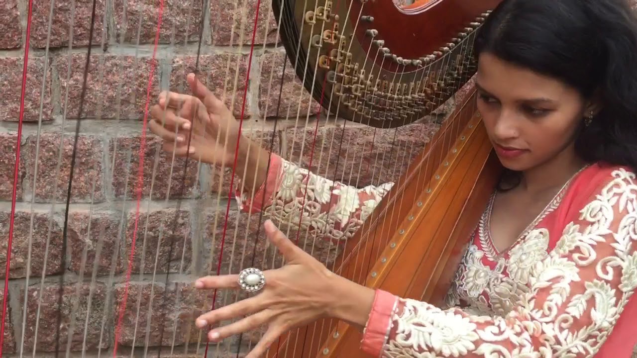 Indian National Anthem for the first time on Harp - YouTube