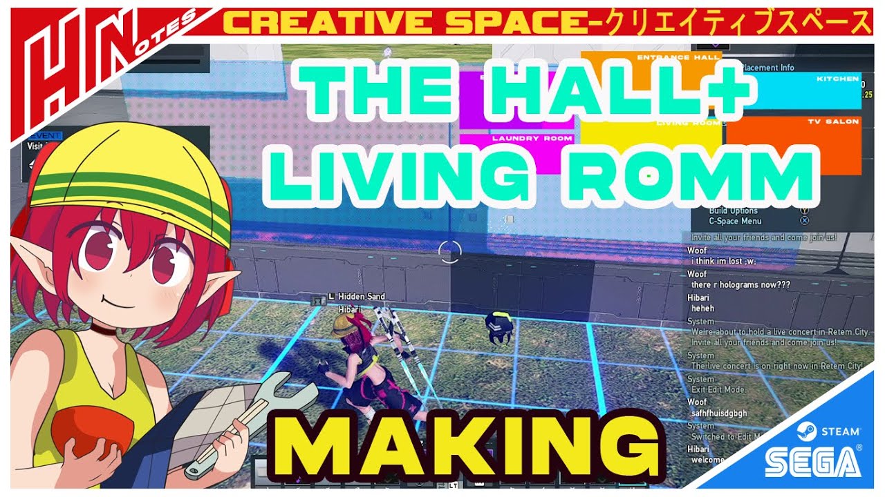 【PSO2NGS】Creative Space:Making the Hall+Living Room - YouTube