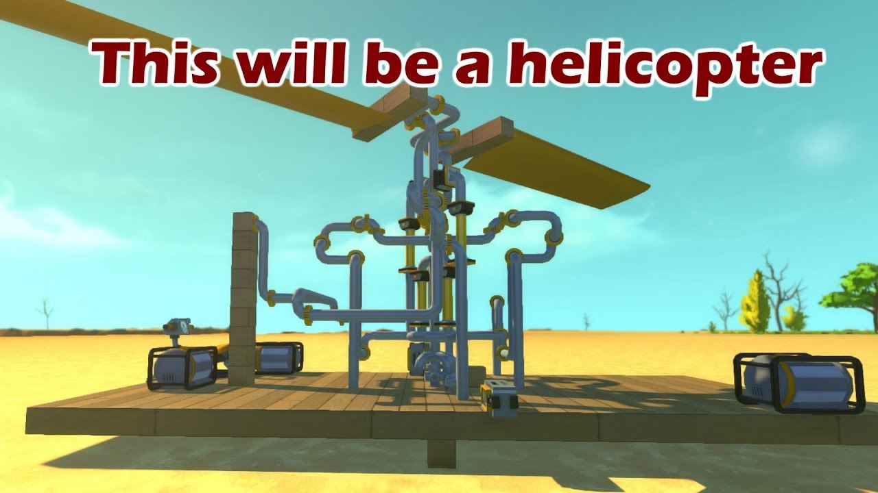 Making a FULLY MECHANICAL helicopter | Scrap Mechanic - YouTube