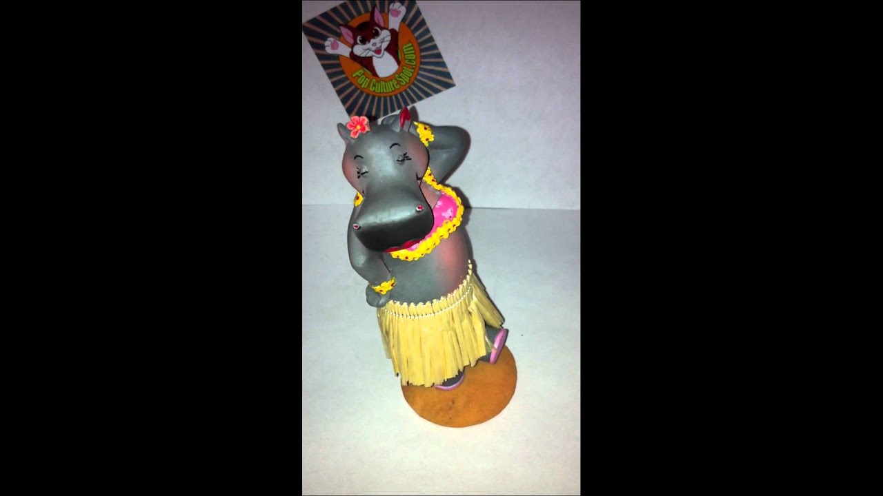 Wiggling Hula Hippo Bobble Head - YouTube