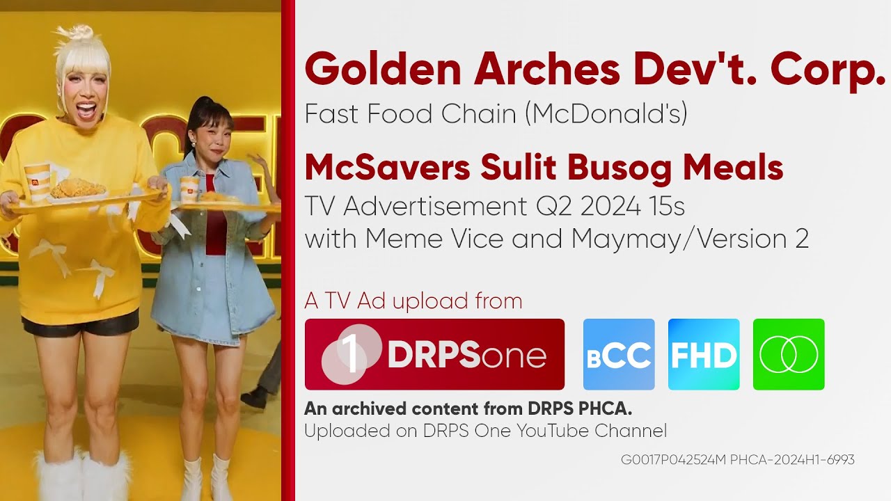 McDo McSavers Sulit Busog Meals TV Ad Q2 2024 15s with Meme Vice and ...