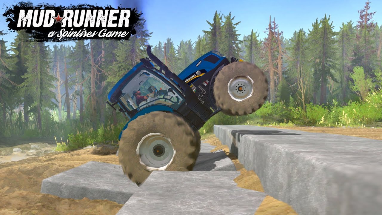 Spintires: MudRunner - NEW HOLLAND T6 175 Tractor Fails on a Difficult Track - YouTube