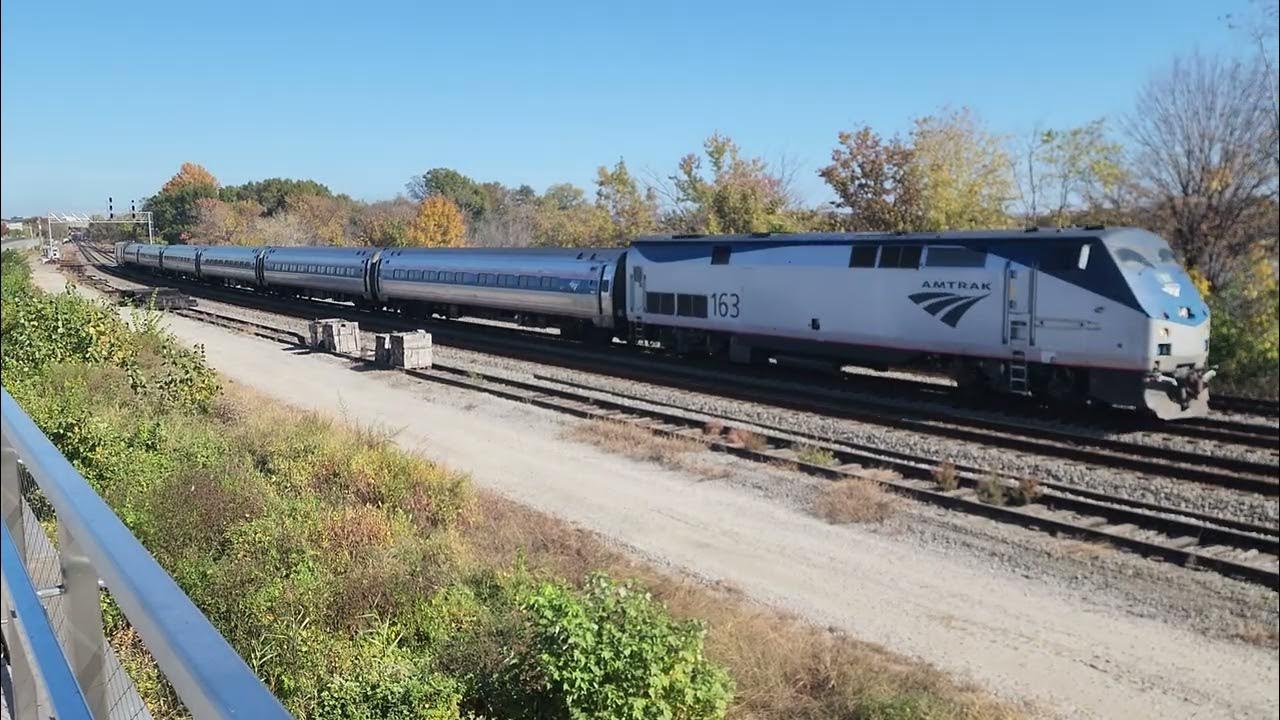 P42DC 163 leads Amtrak Carolinian Train 79 in Virginia - YouTube