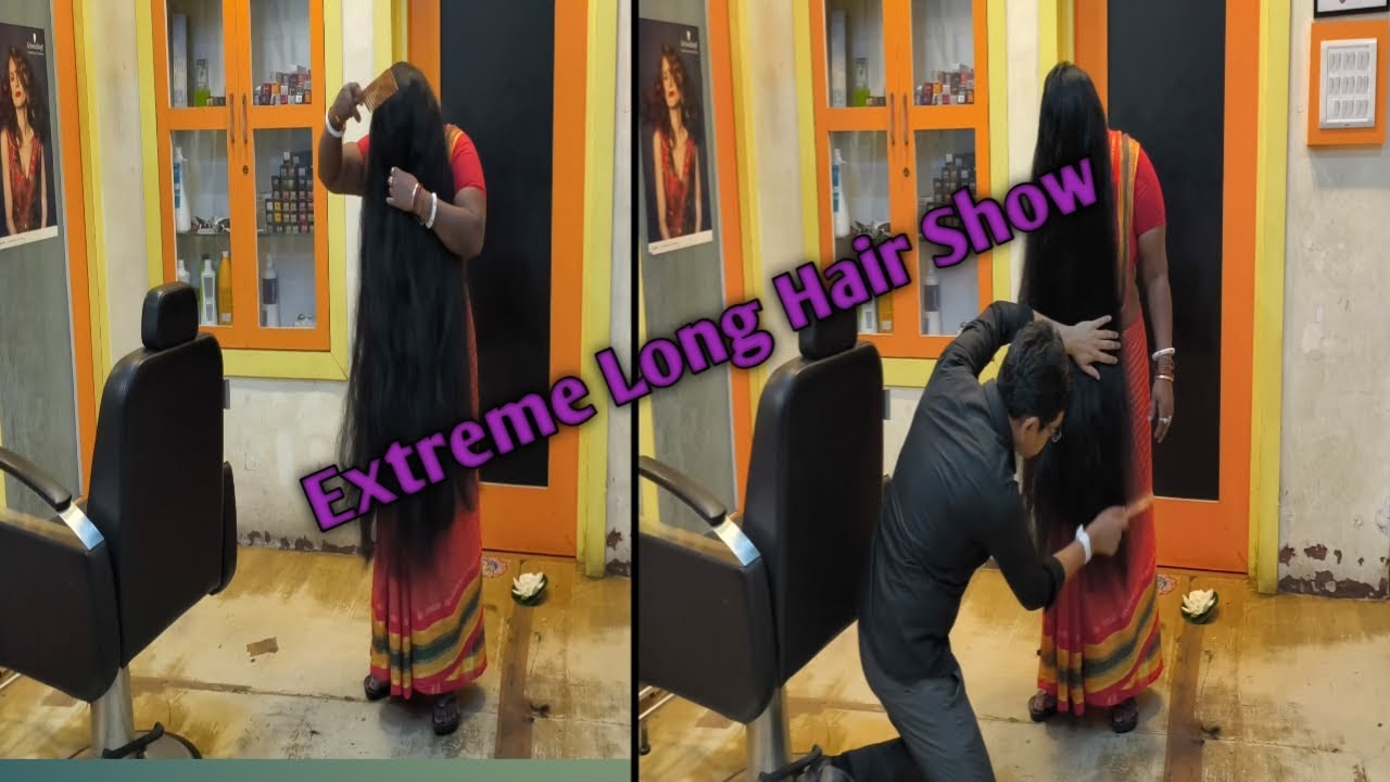 Extreme Long Hair Show In Beautiful Hair|Dev Hairstylist|Long Hair Play ...