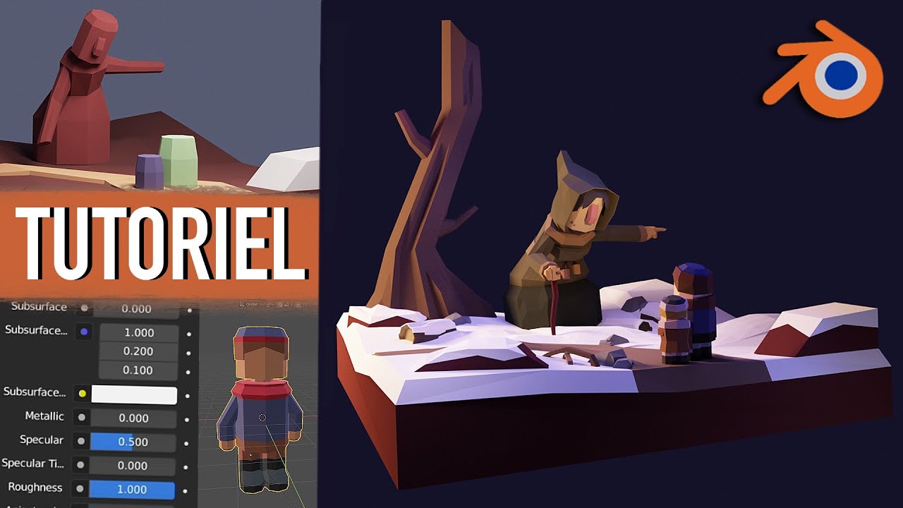 MODÉLISER DES PERSONNAGES ET UN DÉCOR EN 3D LOW POLY| Tutoriel Blender ...