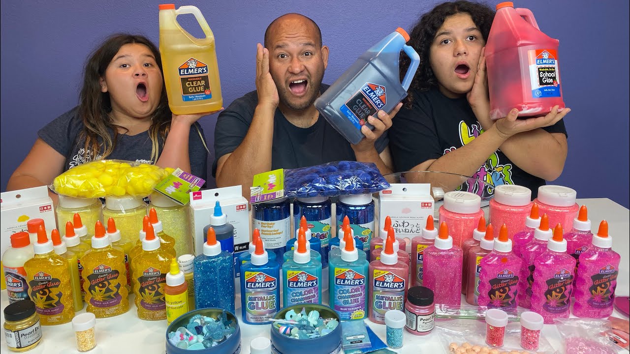 Making Slime with Only One Color Ingredients Slime Challenge - YouTube