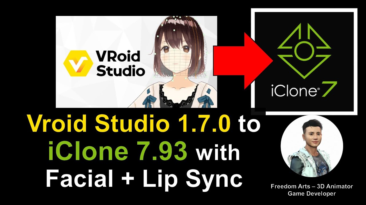 Vroid Studio 1.7.0 to iClone 7.93 with facial + viseme + lip sync - Full Tutorial May 2022 - YouTube