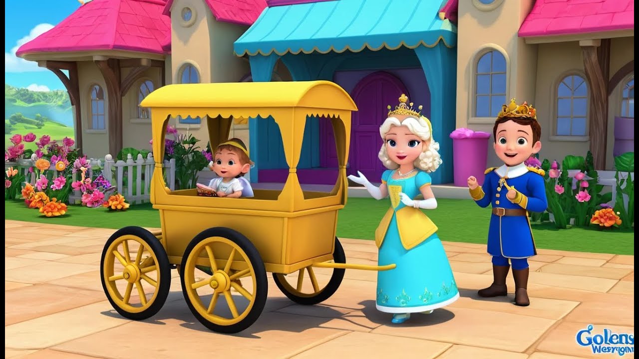 Queen’s Golden Wagon Went for Wedding 👑 | 3D Animated Nursery Rhyme ...