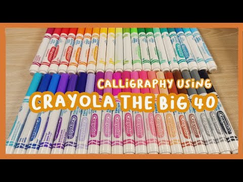 Swatching Crayola Big 40 washable markers + unboxing (Big version of ...