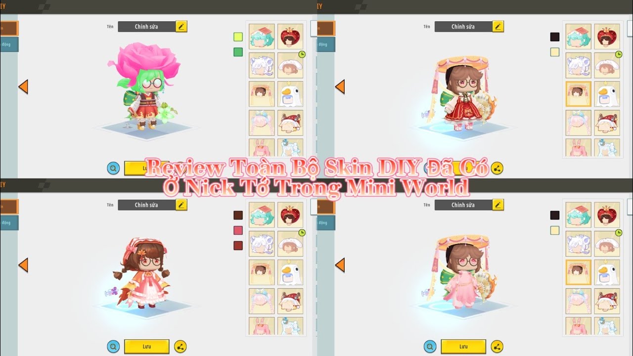 Review Toàn Bộ Skin DIY Đã Có Ở Nick Tớ Trong Mini World #miniworld # ...
