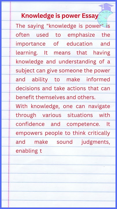 Knowledge is power Essay | 10 lines on knowledge is power essay - YouTube