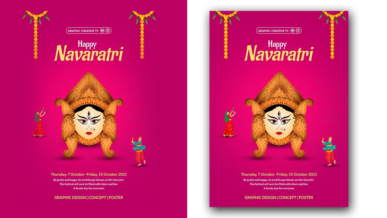 #Navratri Banner Design | Navratri Poster Design in photoshop cc 2020 ...