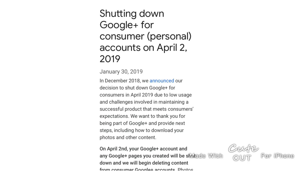 Google Plus is shutting down tomorrow - YouTube
