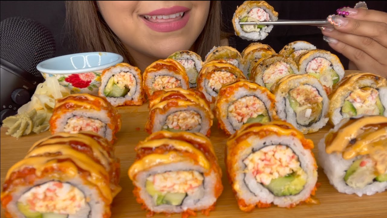 ASMR MUKBANG SUSHI PLATTER *EATING SOUNDS - YouTube