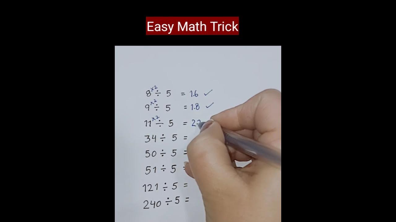 Divide ANY number by 5! (easiest and quickest way)#youtubeshorts #youtubeshorts #maths #shorts ...