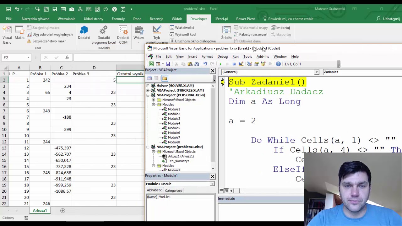 Rozwiązanie 1 Test Z Vba Pierwszy Program Youtube