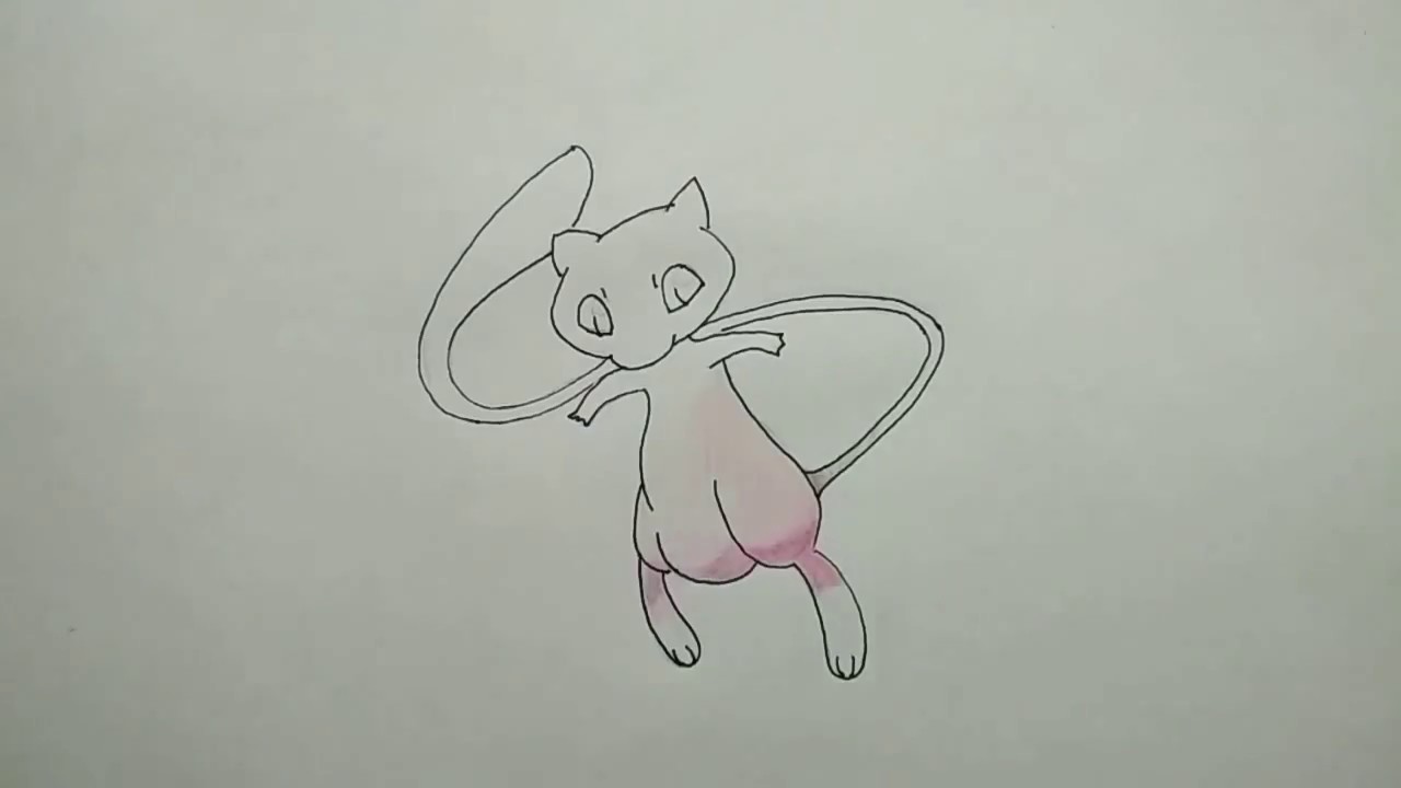 Easy way to draw mew(POKEMON) - YouTube