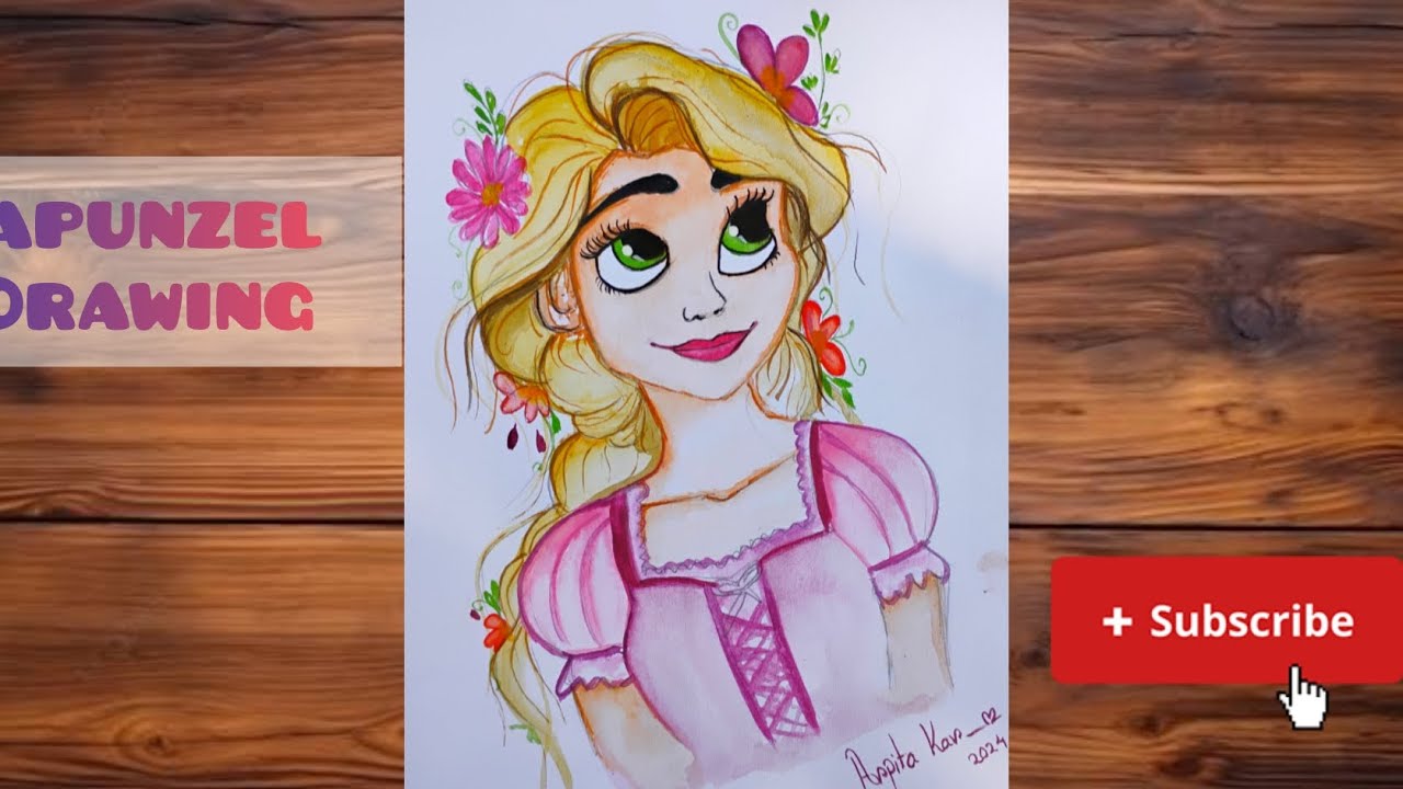 How To Draw Rapunzel step by step || Easy Rapunzel Drawing - YouTube