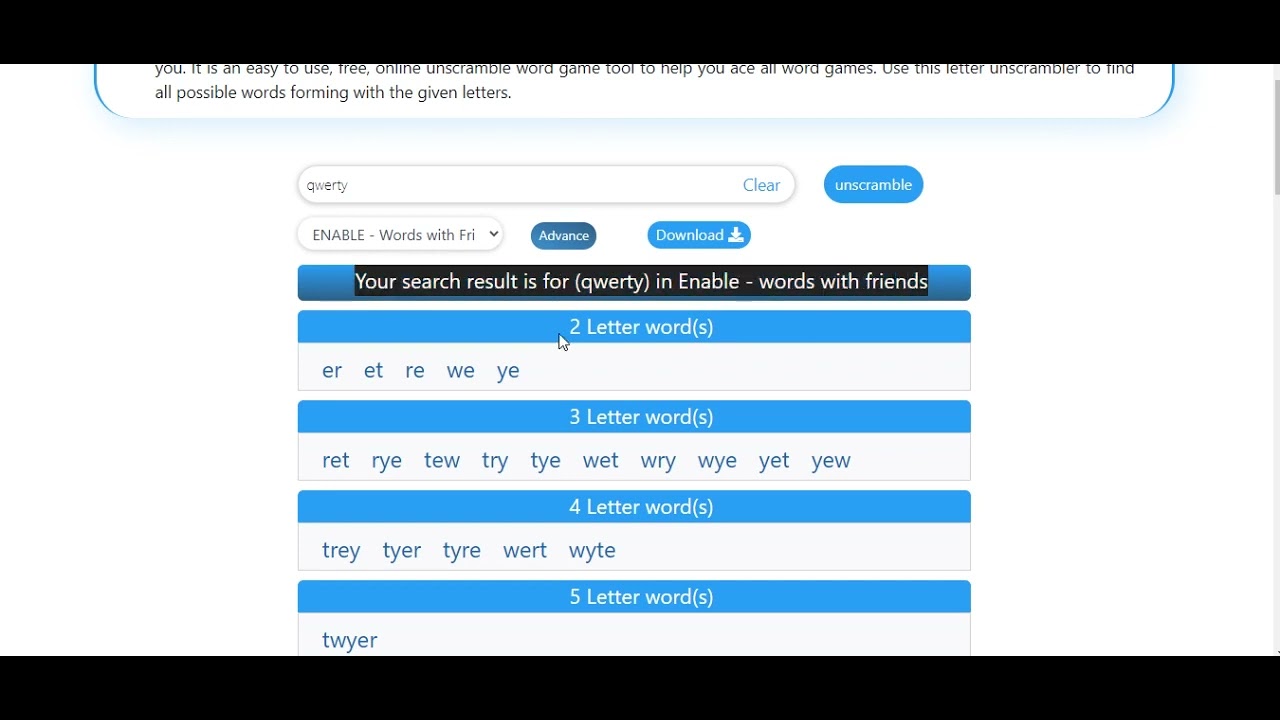 Word Unscrambler Tool || Make Words From Letters || Game Winning Tool ...