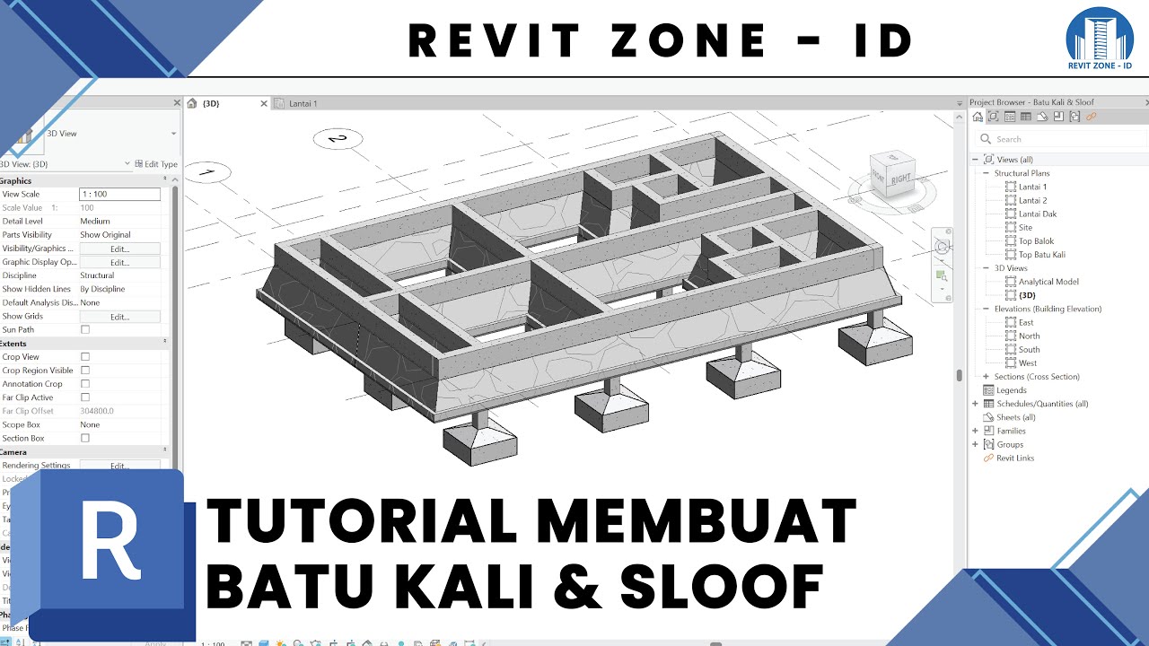 TUTORIAL MEMBUAT PONDASI BATU KALI & SLOOF DI REVIT | STUDI CASE RUMAH ...