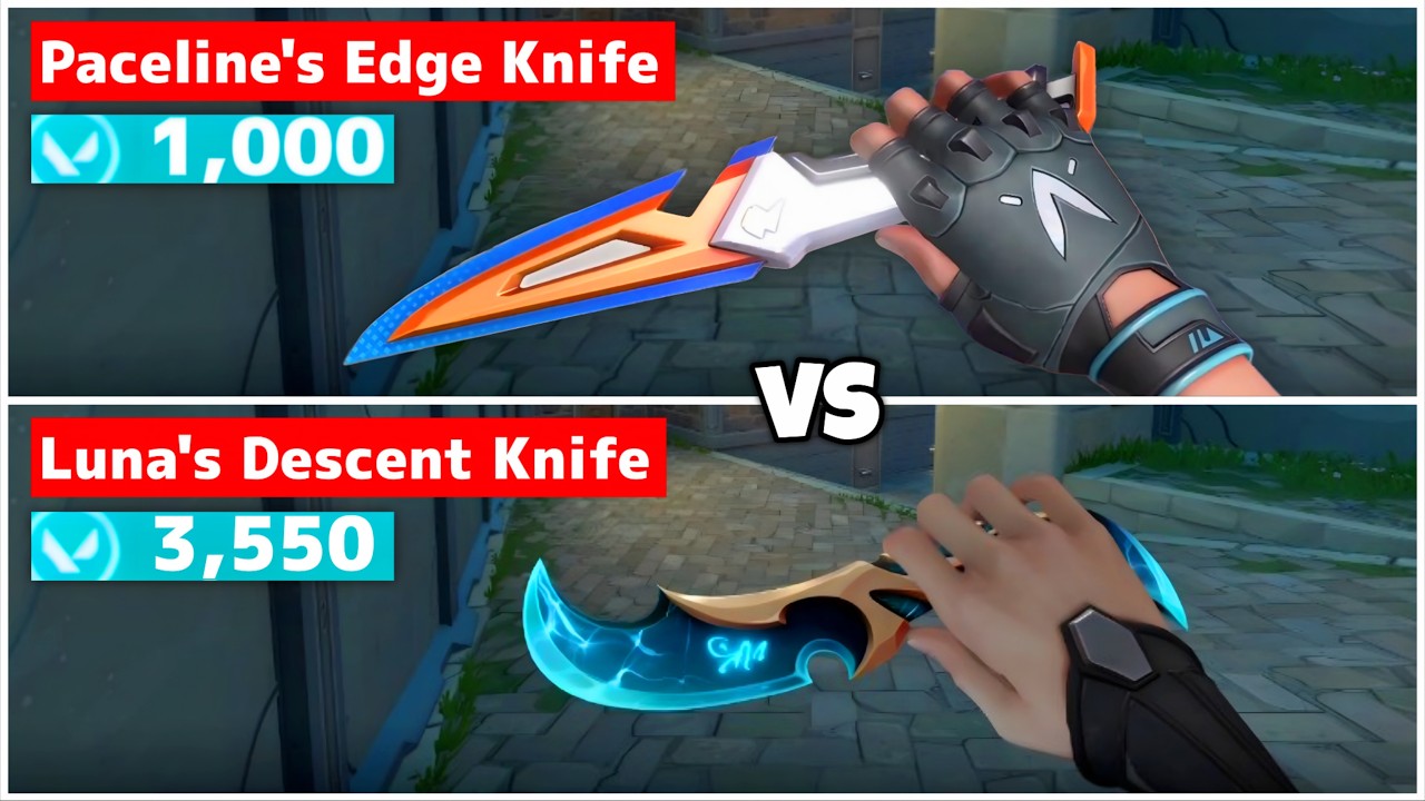 New PACELINES EDGE Knife vs LUNAS DESCENT Knife (Valorant Best Knife ...