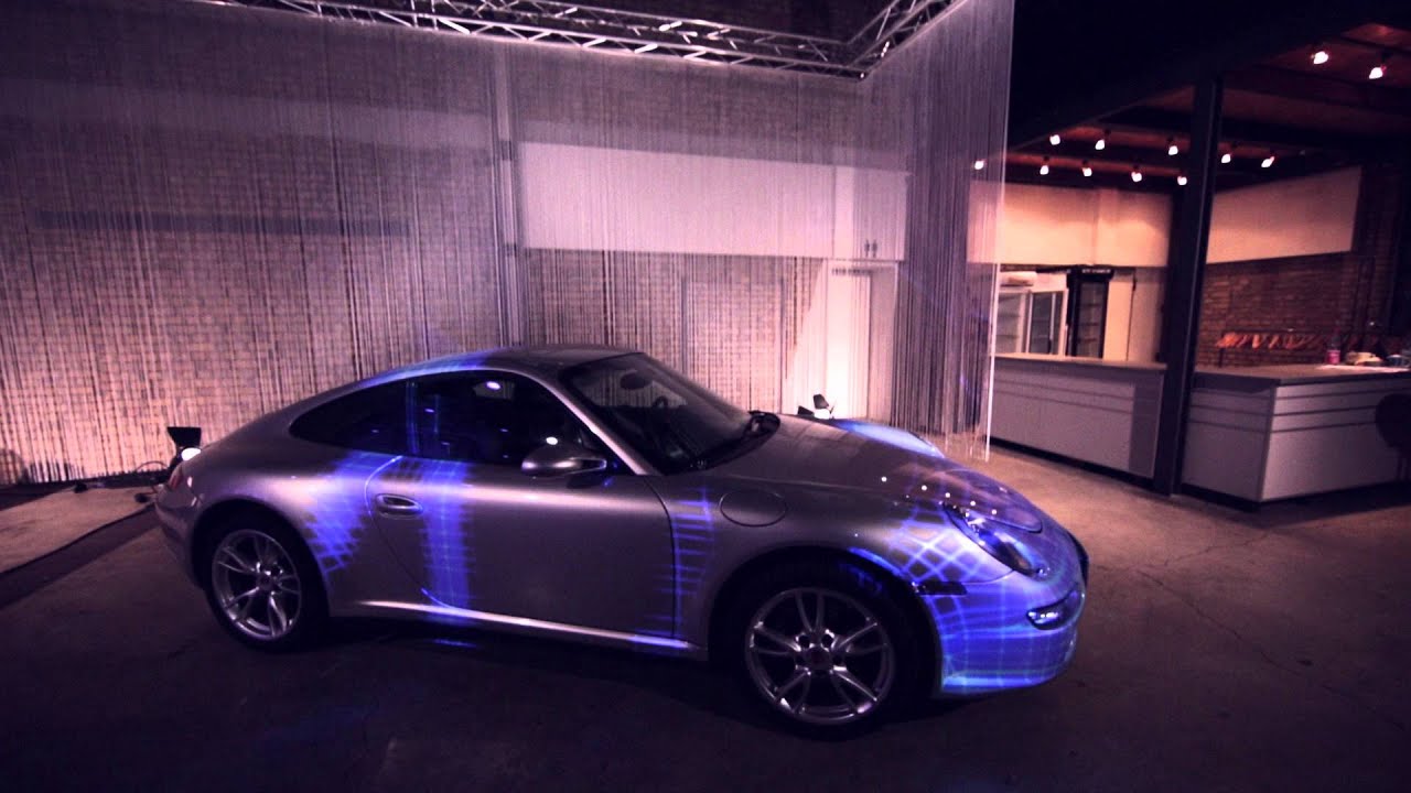 Realtime Tracked Projection Mapping on Moving Car - YouTube