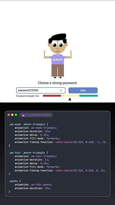 Robert Password checker using HTML and JavaScript #trending #coding #js #shorts #shortsfeed #css ...