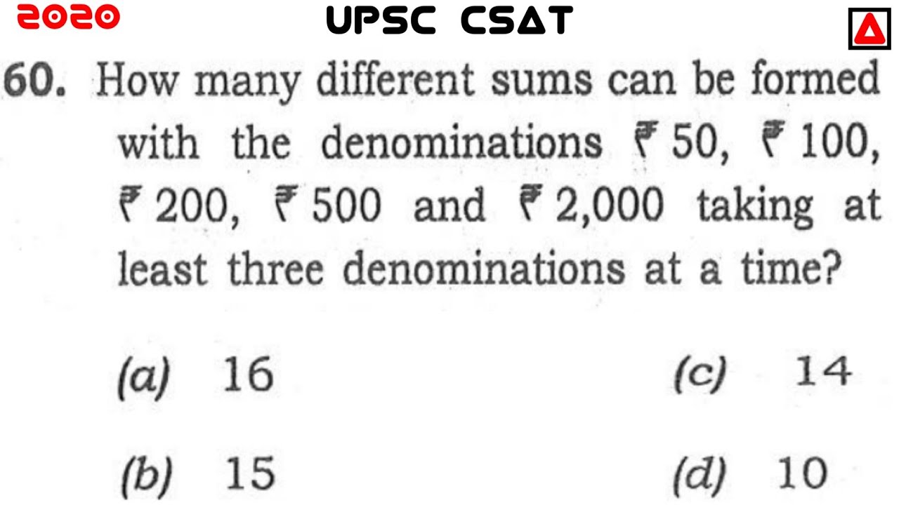 How Many Different Sums Can Be Formed With The Denominations ₹ 50 ...