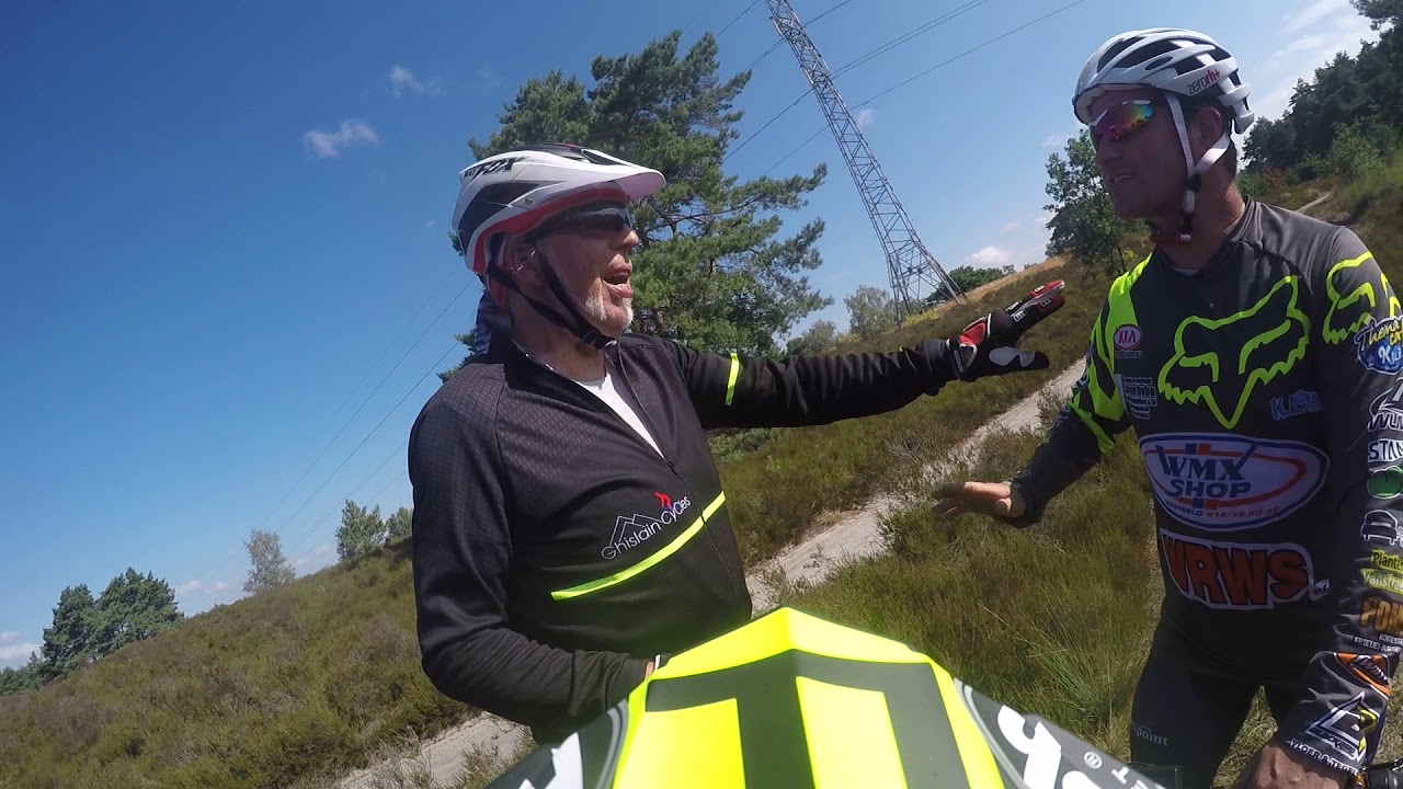 e-MTB met Jos Machiels , Marco Briers en André Vossius op de Teut ...