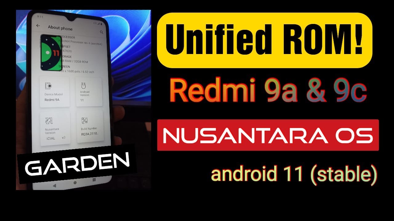 Redmi 9A And 9C Unified ROM | Nusantara OS (Android 11,12,12L) - YouTube