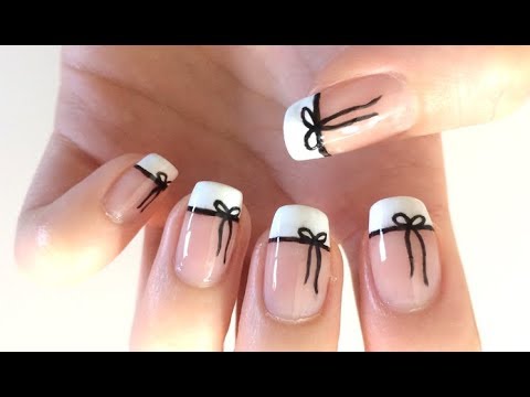 French Manicure Designs With Bows