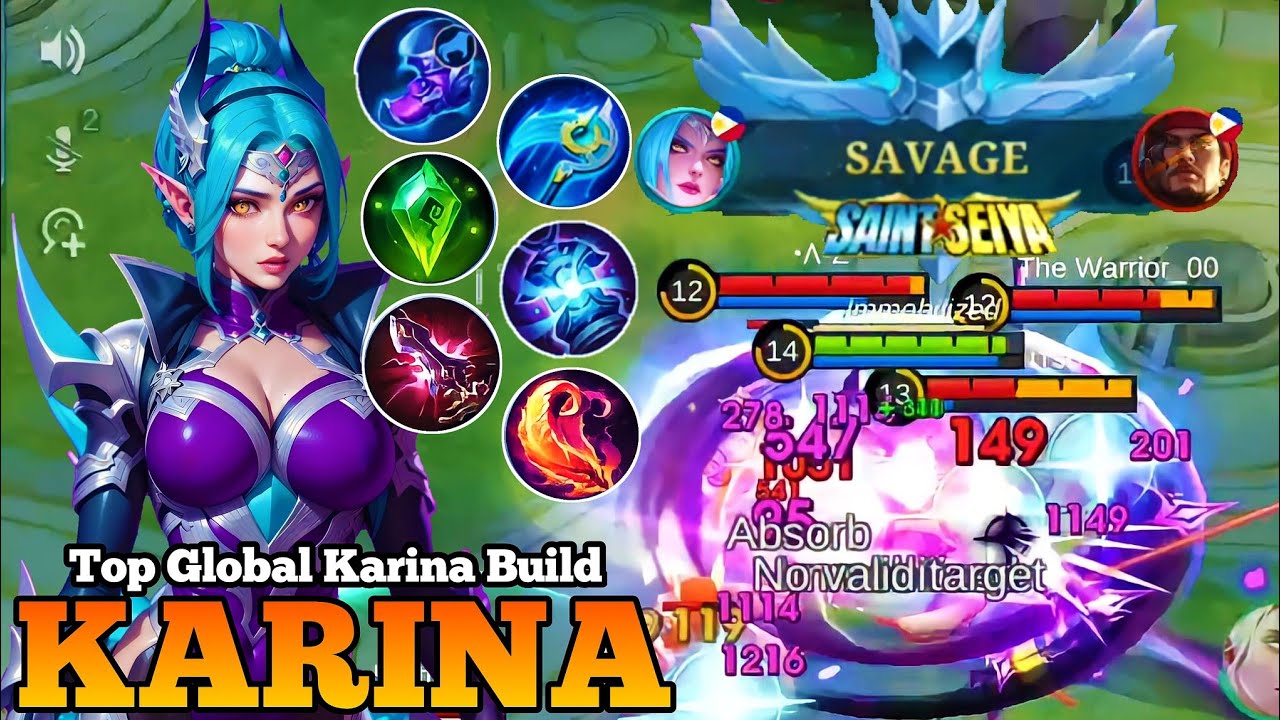 TOP GLOBAL KARINA SAVAGE BUILD (BRUTAL DAMAGE) - MLBB - YouTube