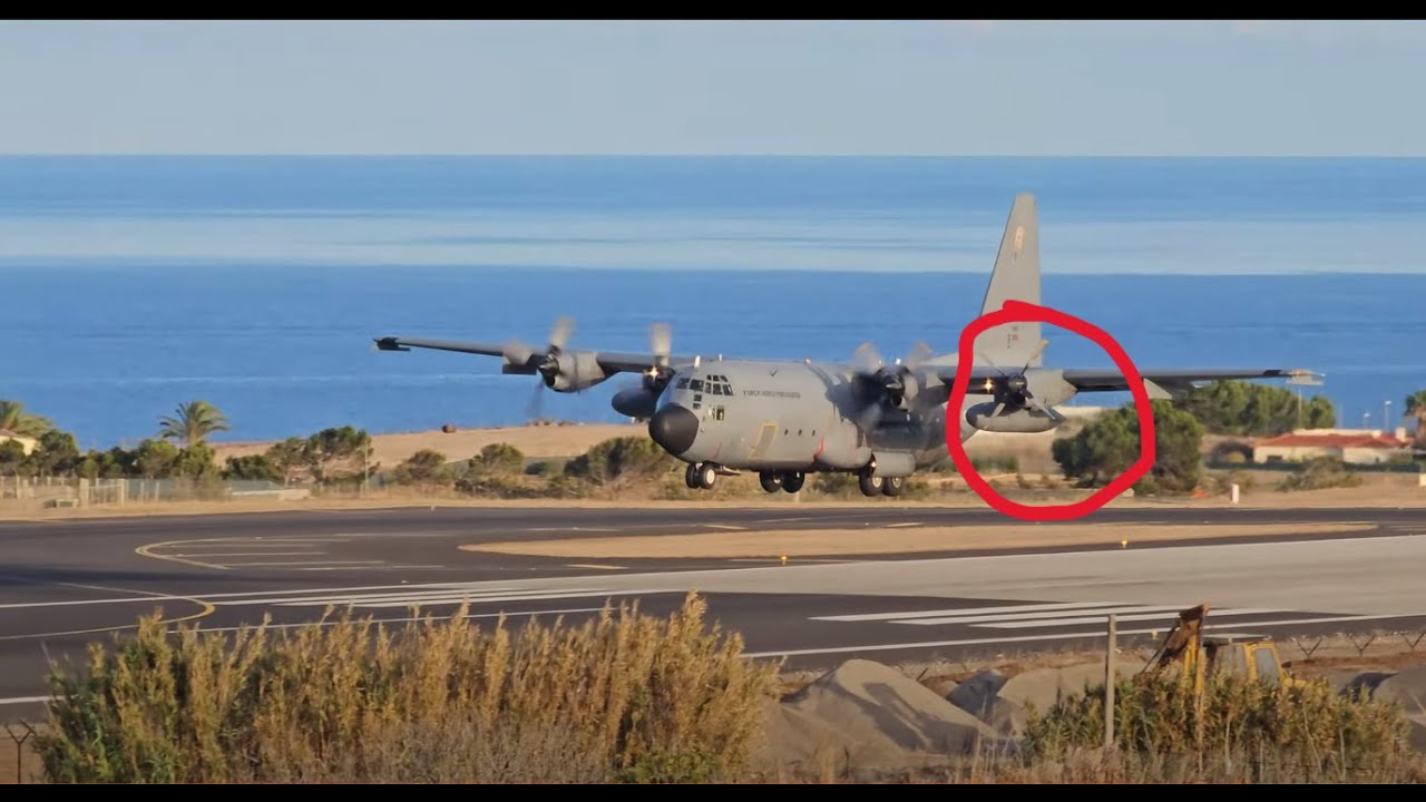 C 130 engine failure landing. #plane #aviation #landing - YouTube