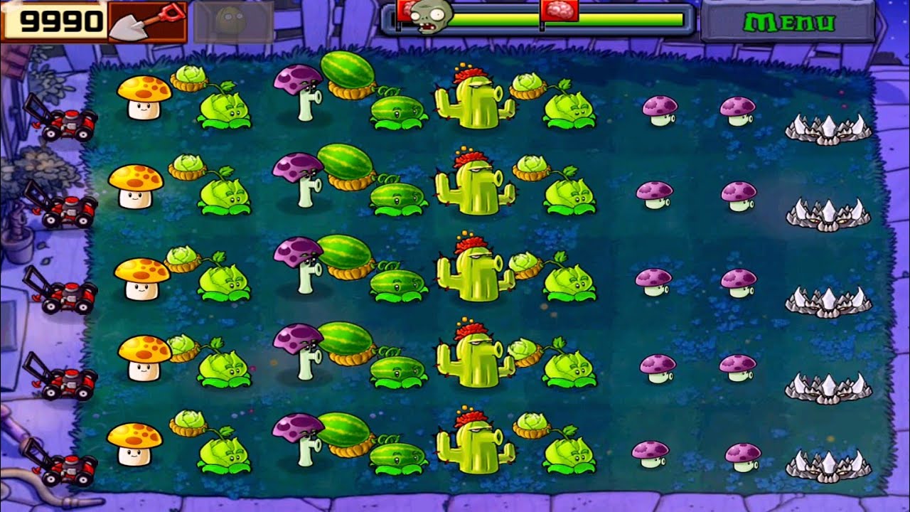 PVZ GAMEPLAY | ADVENTURE NIGHT COMPLETED IN 4:50 MINUTES FULL HD ...
