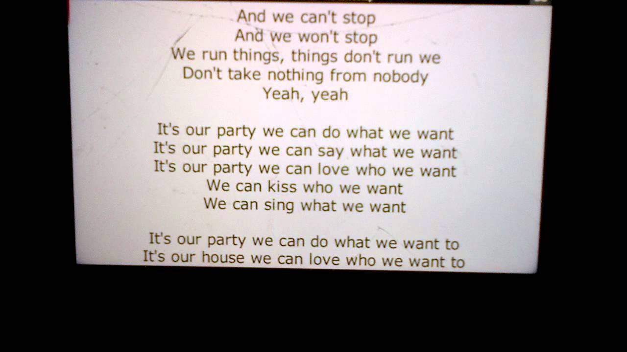 Official miley cyrus we can't stop lyrics - YouTube
