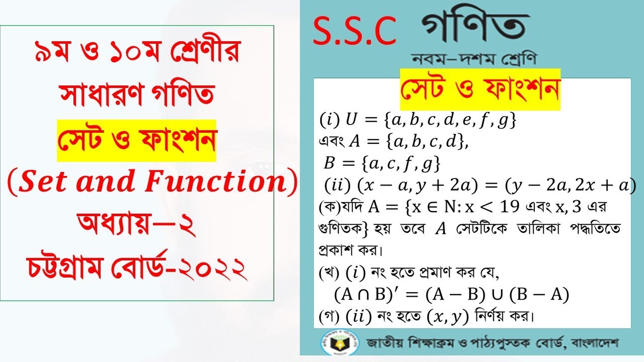 SSC Math: Comprehensive Guide to Sets and Functions | Chittagong Board ...