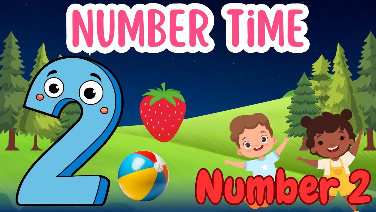 Counting number 2 for preschoolers. Learning numbers/ Fun educational ...