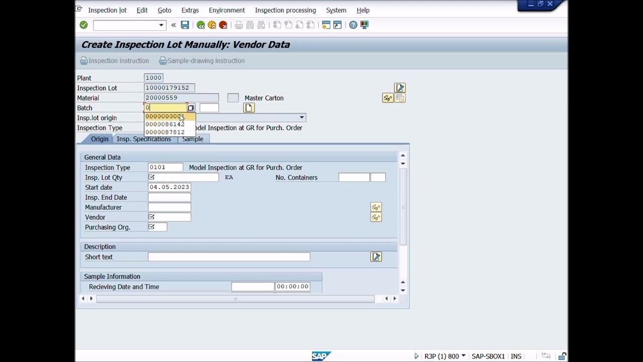 Lecture # 19 How to create quality inspection lot manually for a material in sap qm QA01 - YouTube