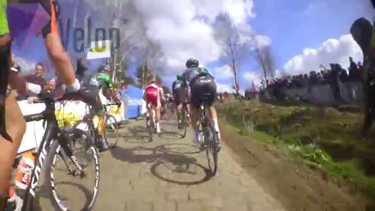 On-board footage on the Paterberg at the Tour of Flanders - YouTube